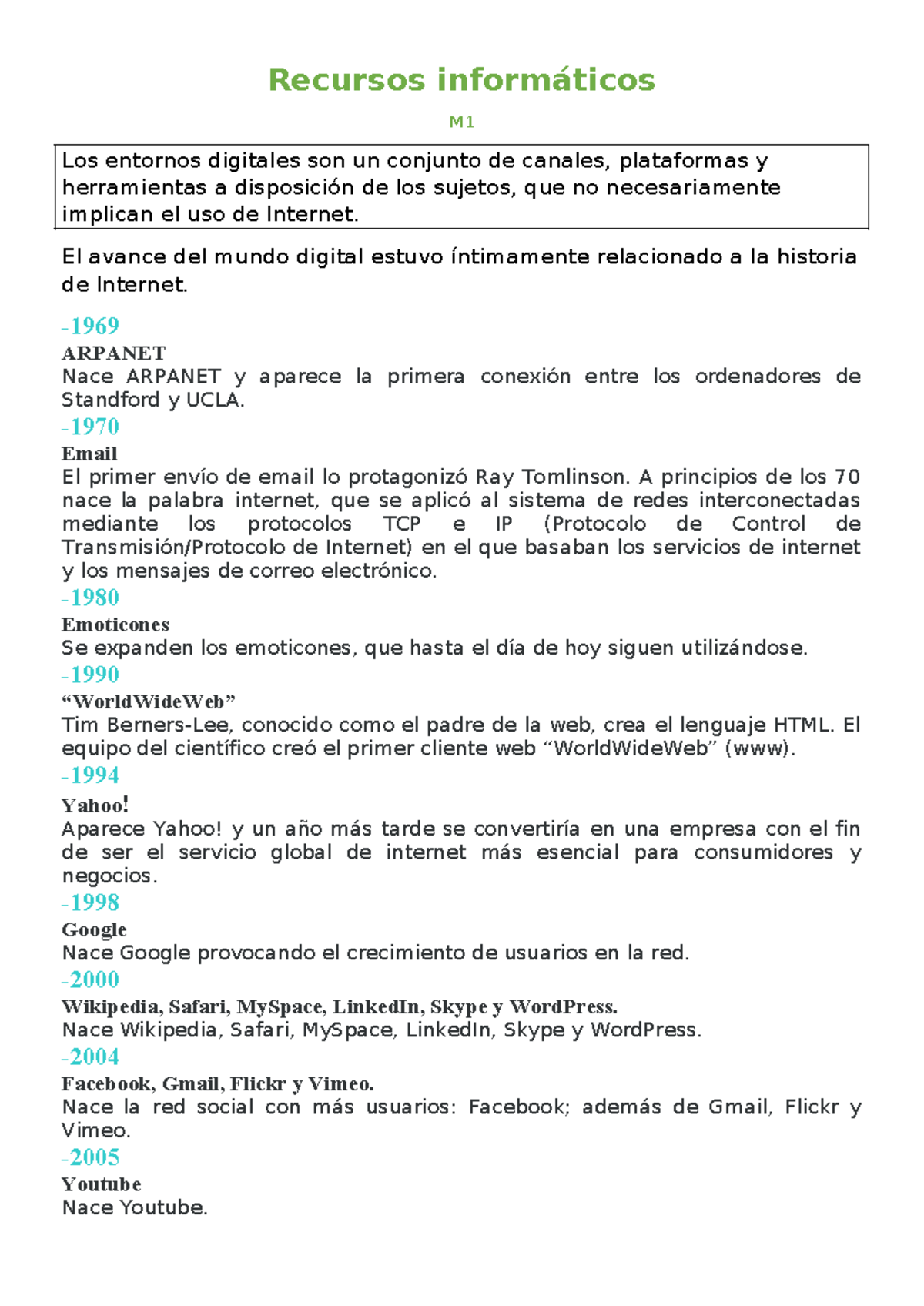 Recursos Informaticos - Recursos informáticos M Los entornos digitales ...