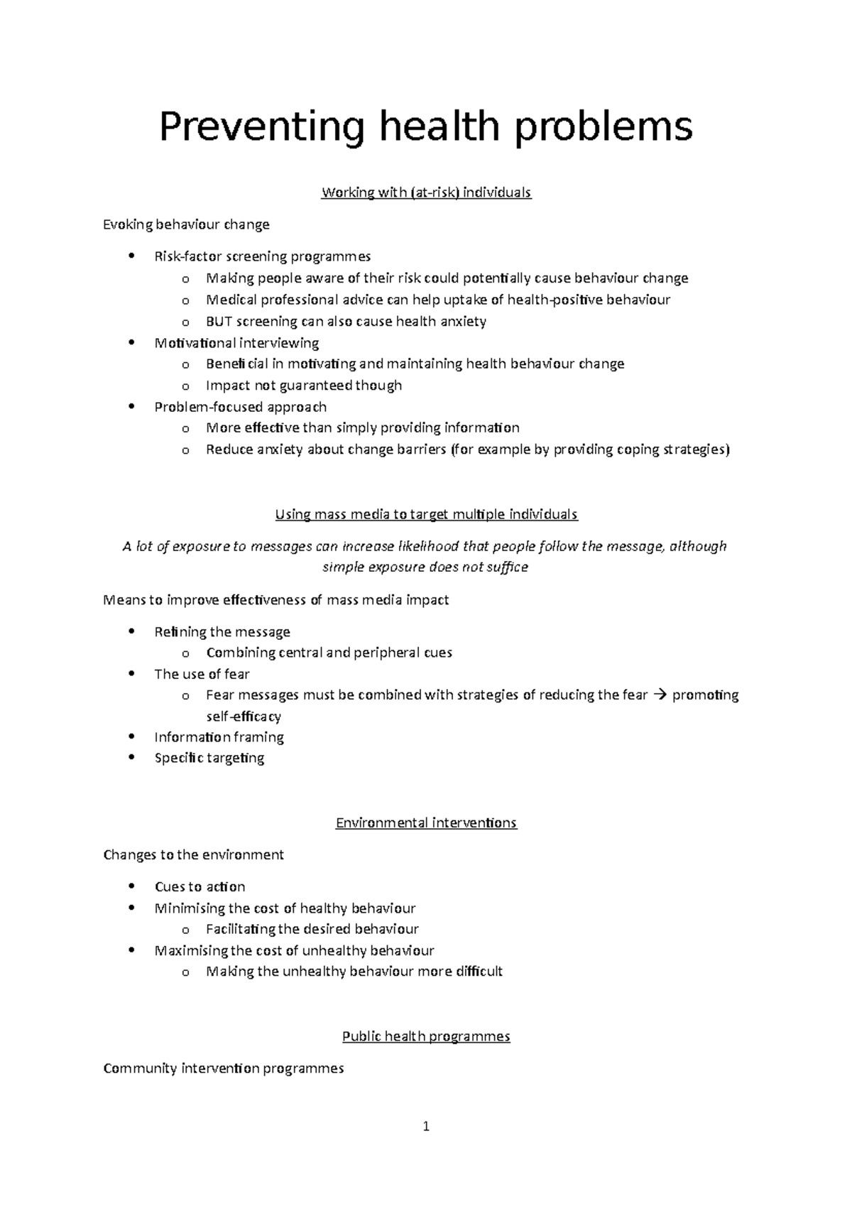 7 - Preventing health problems - Preventing health problems Working ...