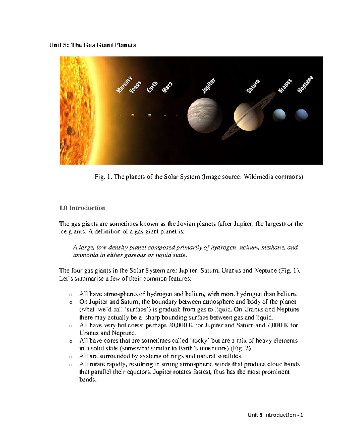 Unit+5+Introduction-1 - Unit 5: The Gas Giant Planets Fig. 1. The ...