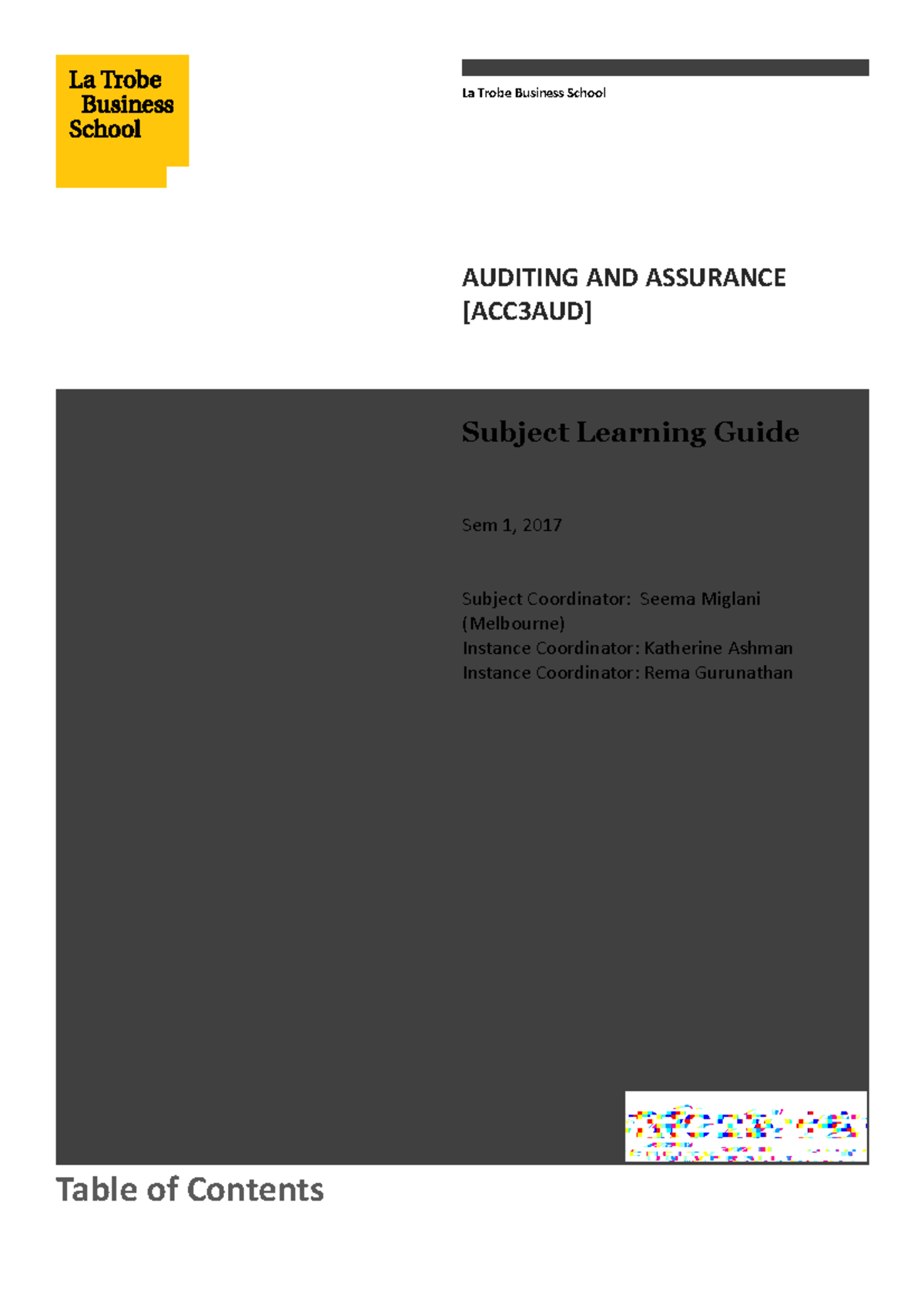 ACC3AUD SLG Sem 1, 2017 - subject learning guide - La Trobe Business ...