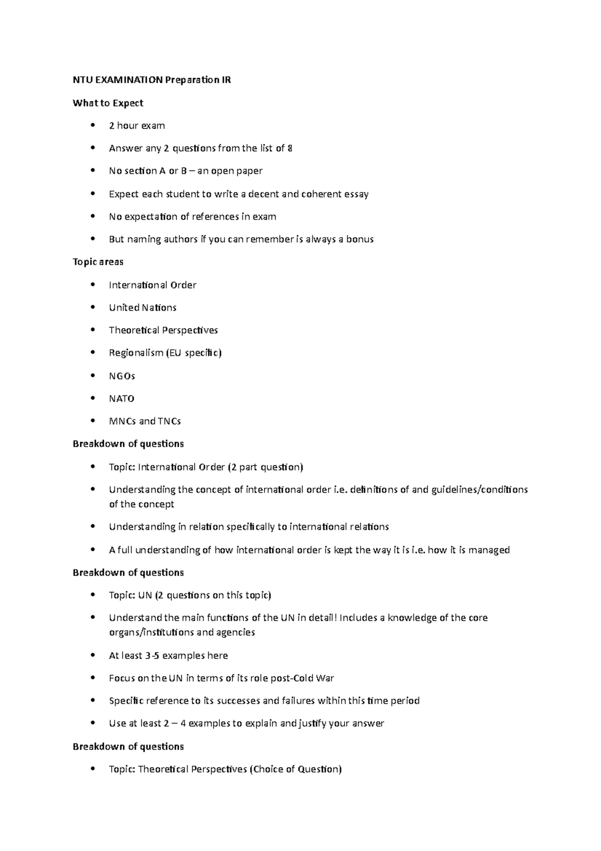 NTU Examination Preparation IR - NTU EXAMINATION Preparation IR What to ...