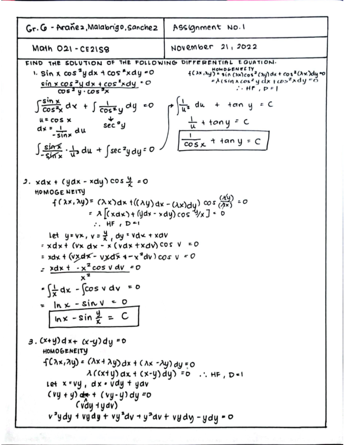 Differential Equations Variable Separable - Studocu