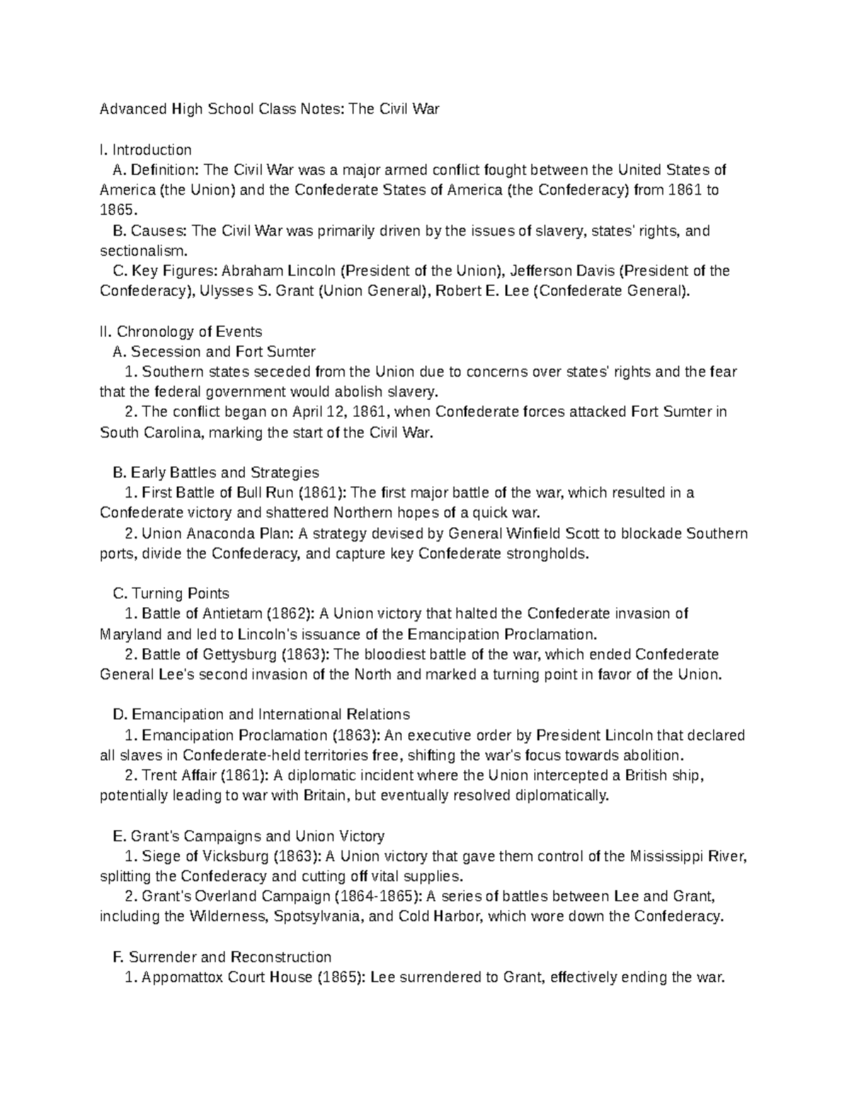 Untitled ocument - Google Docs - Advanced High School Class Notes: The ...