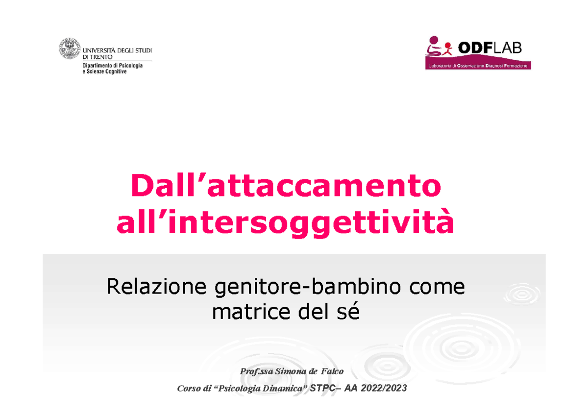 Funzione riflessiva 2022 - Dall’attaccamento all’intersoggettività ...