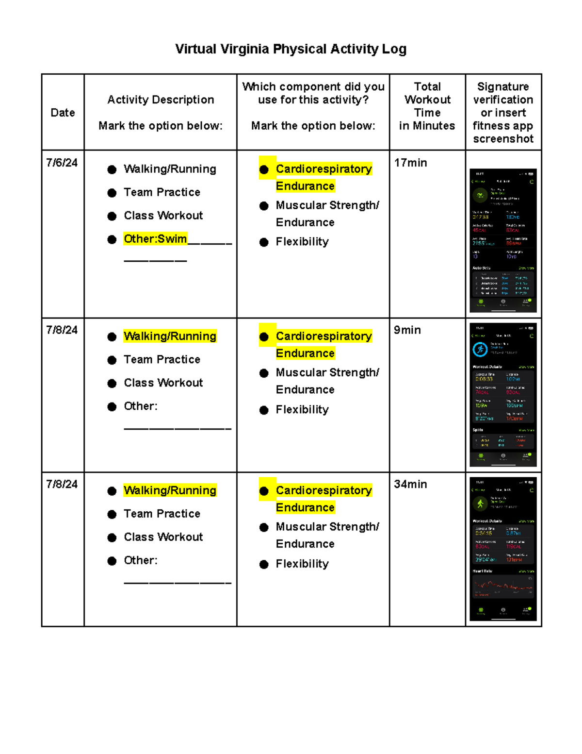Physical Activity Log-1 (2) - Virtual Virginia Physical Activity Log Date Activity Description ...
