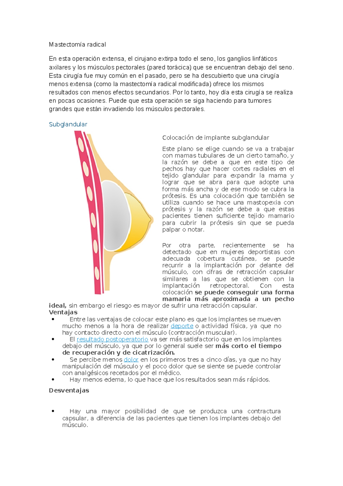 Mastectomía radical - anatomia - Mastectomía radical En esta operación ...