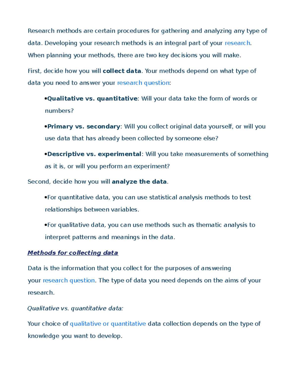 Research Methods - Developing your research methods is an integral part ...