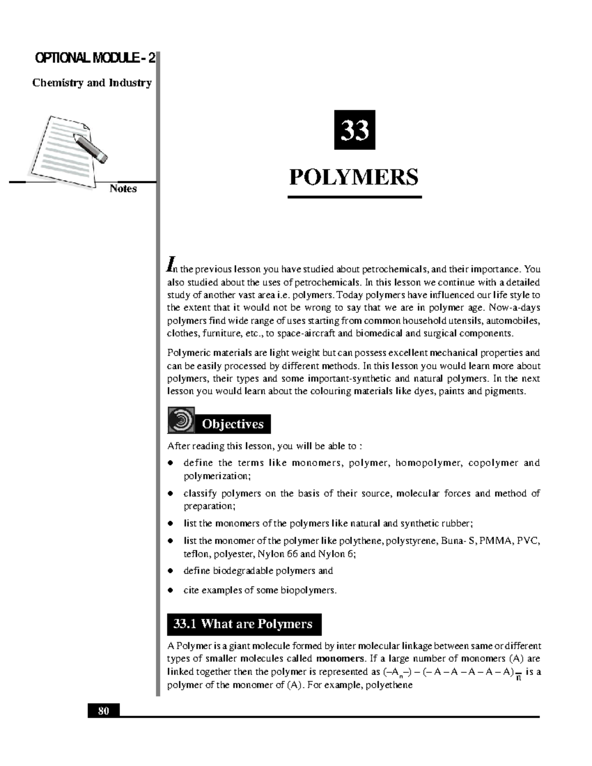 L33A - Polymer classification lecture Notes and its properties ...