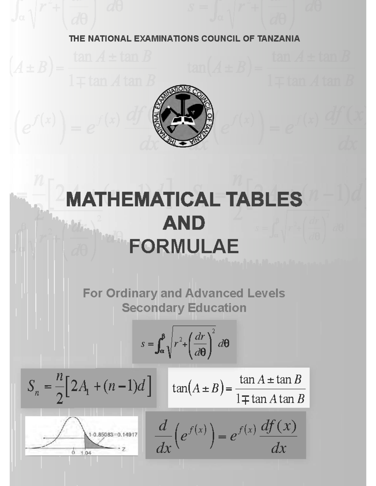 Four-Figure Tables - exam - A B A B A B 1 tan tan tan tan tan ( 2 1 ( 1 ...