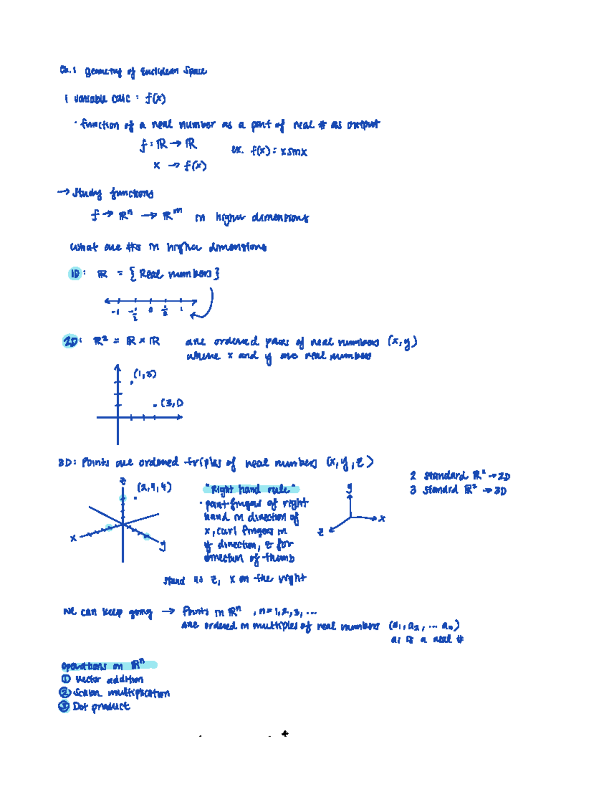 10A L1 - collier - Ch geometry of Enclidean Space I vaniable cauc f(x ...