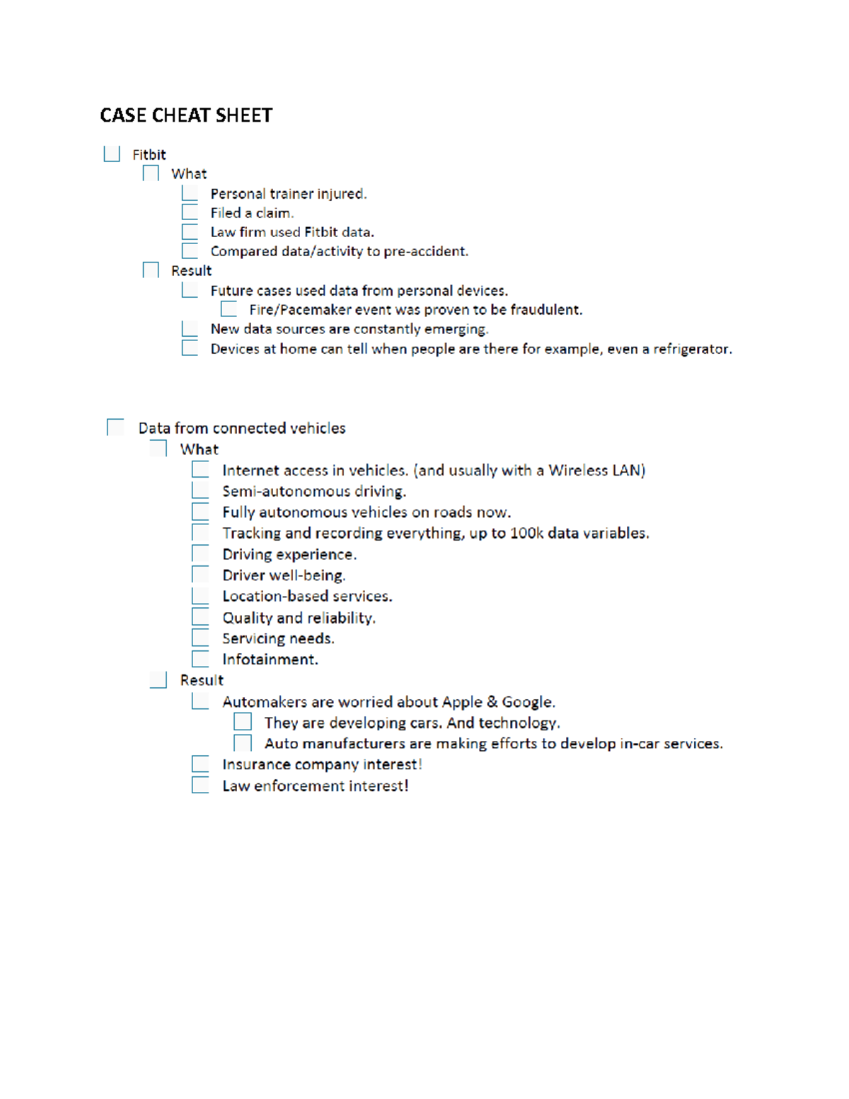 BTMA317 3.1 Case Cheat Sheet 1 - BTMA 317 - CASE CHEAT SHEET - Studocu