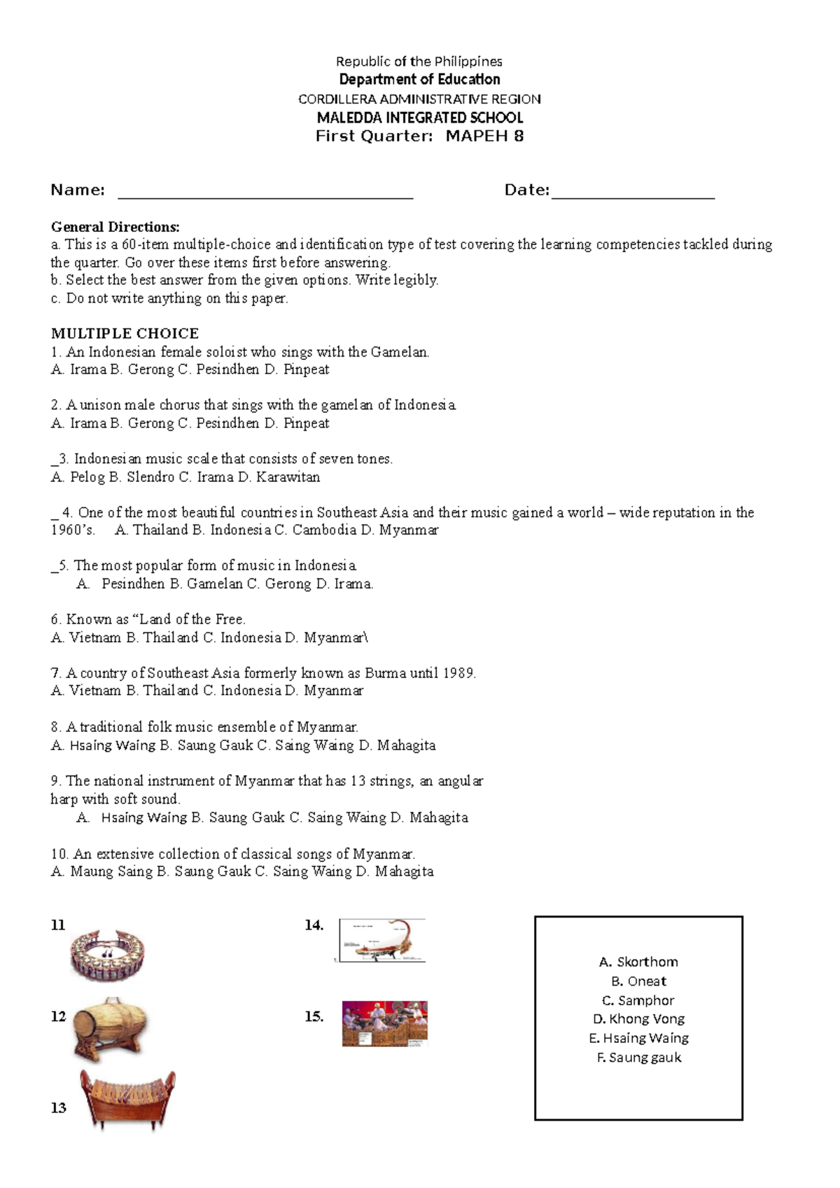 MAth 8 Q4 EXAM - General Directions: a. This is a 65-item multiple ...
