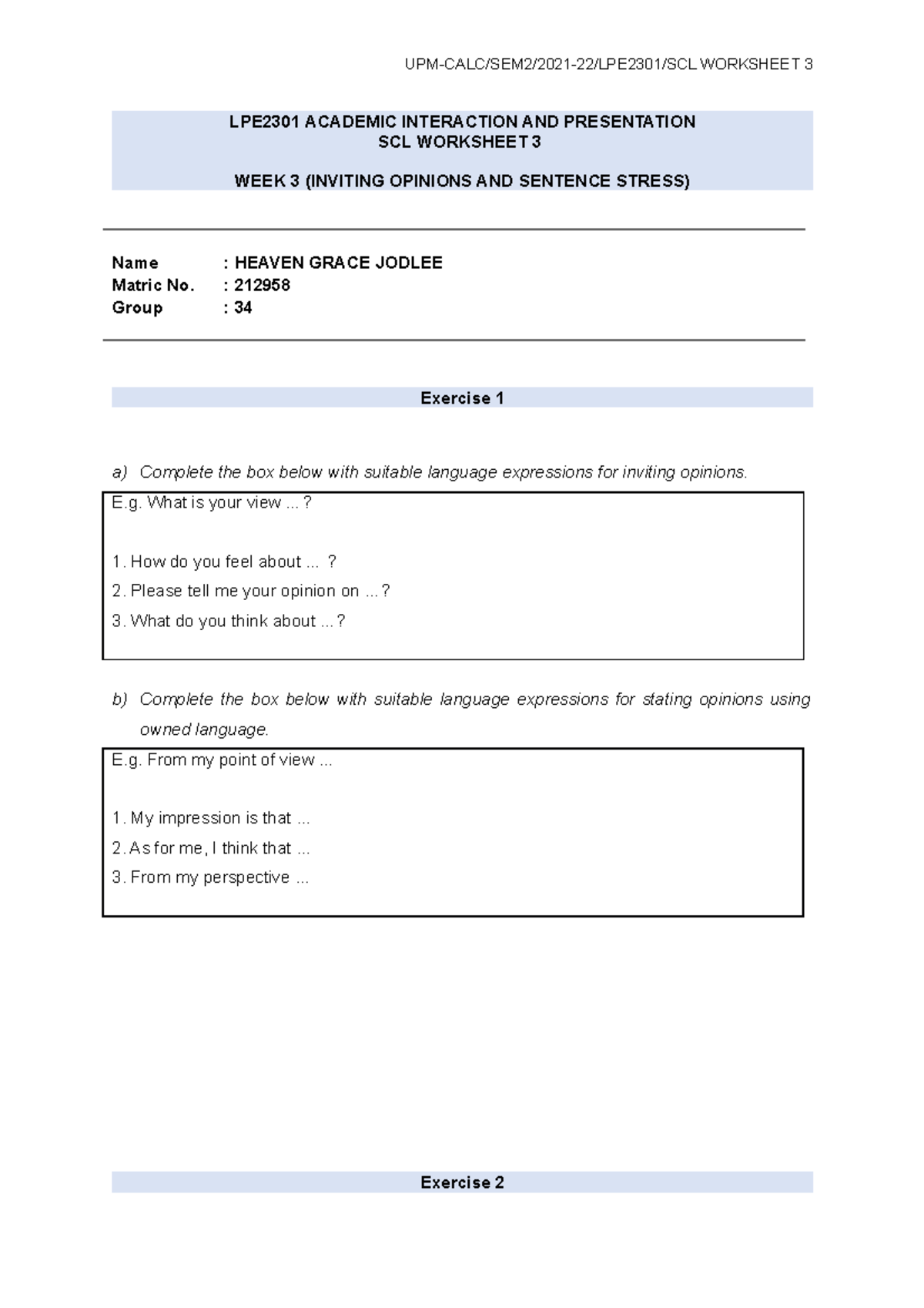 SCL Worksheet 3 - LPE2301 SCL (GROUP 24) HEAVEN GRACE JODLEE - UPM-CALC ...