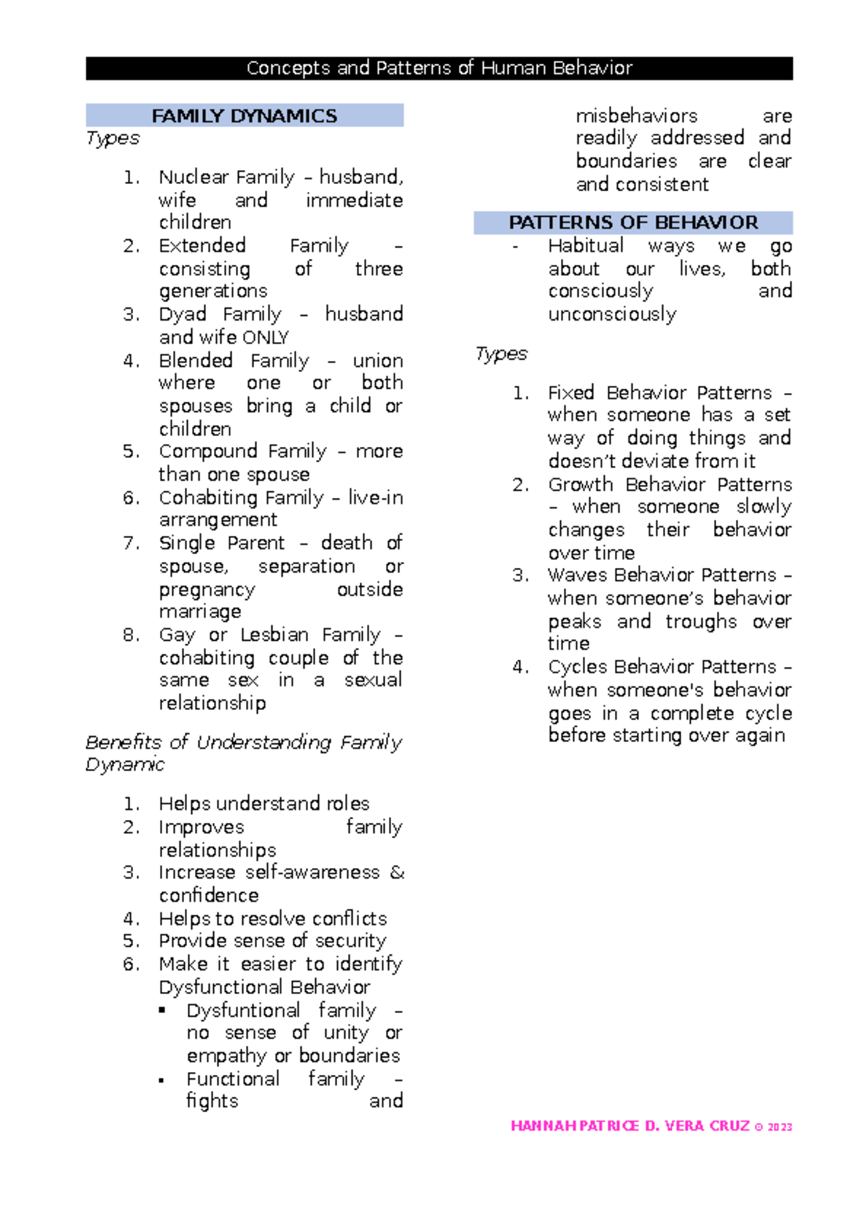 Concepts and Patterns of Human Behavior - Nuclear Family – husband ...