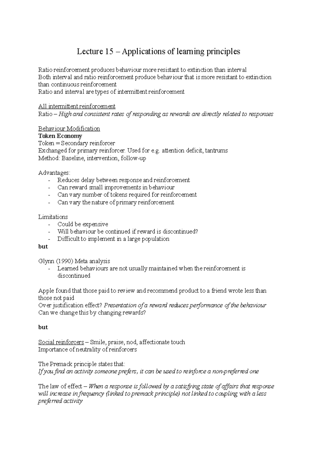 Lecture 15 - Applications of learning principles - Lecture 15 ...