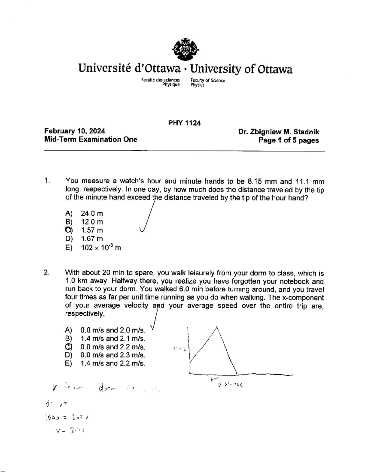 Midterm 1 2024 Winter - PHY1124 - Studocu