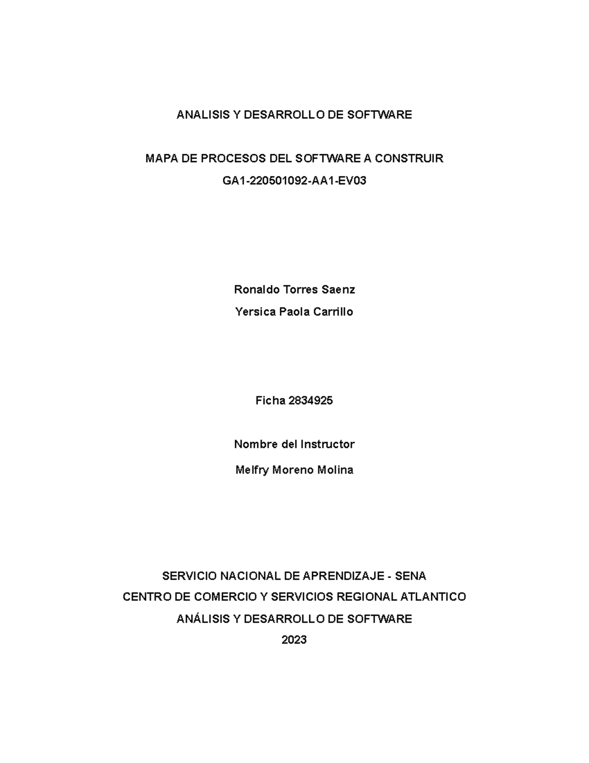 Mapa de Procesos - ANALISIS Y DESARROLLO DE SOFTWARE MAPA DE PROCESOS ...