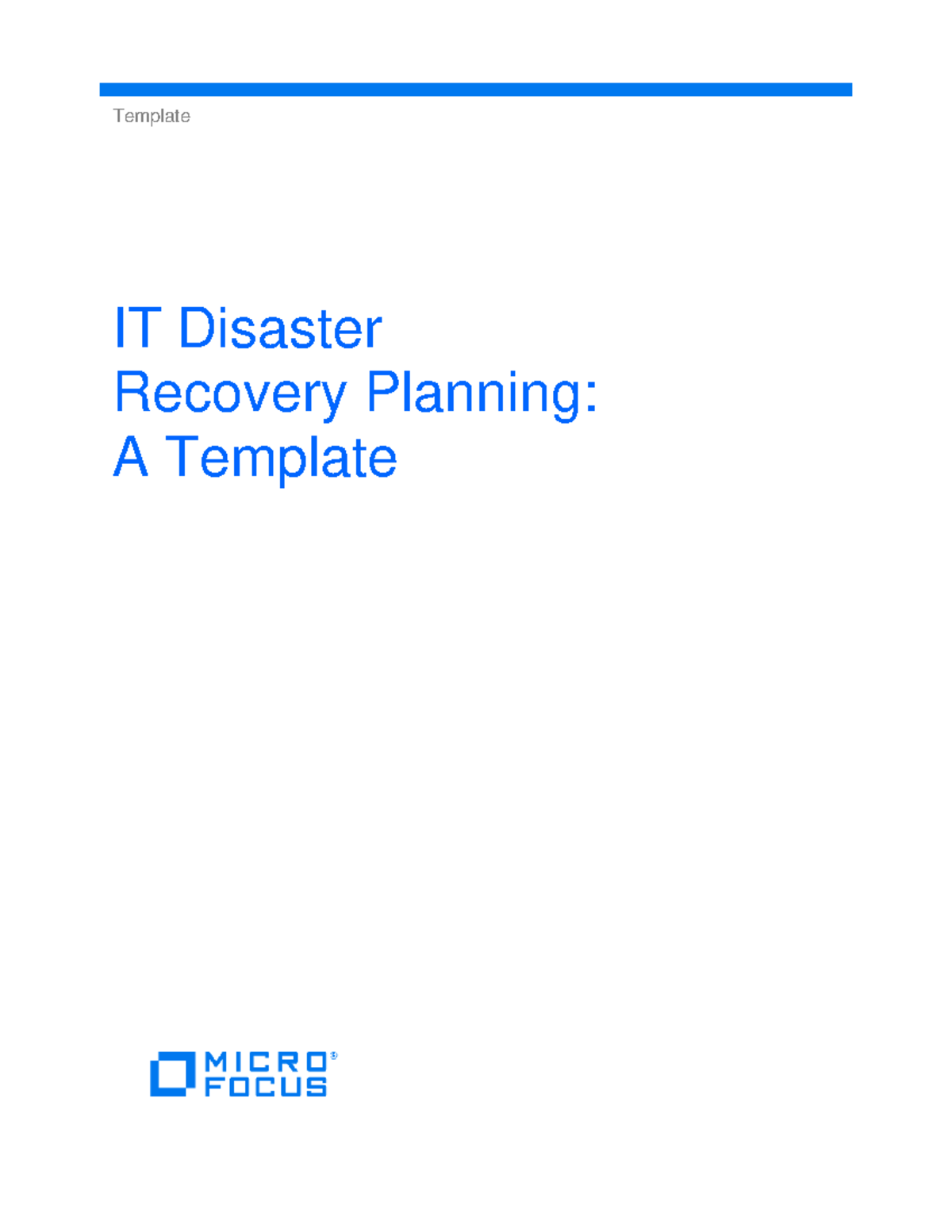 Disaster recovery planning template - IT Disaster Recovery Planning: A ...