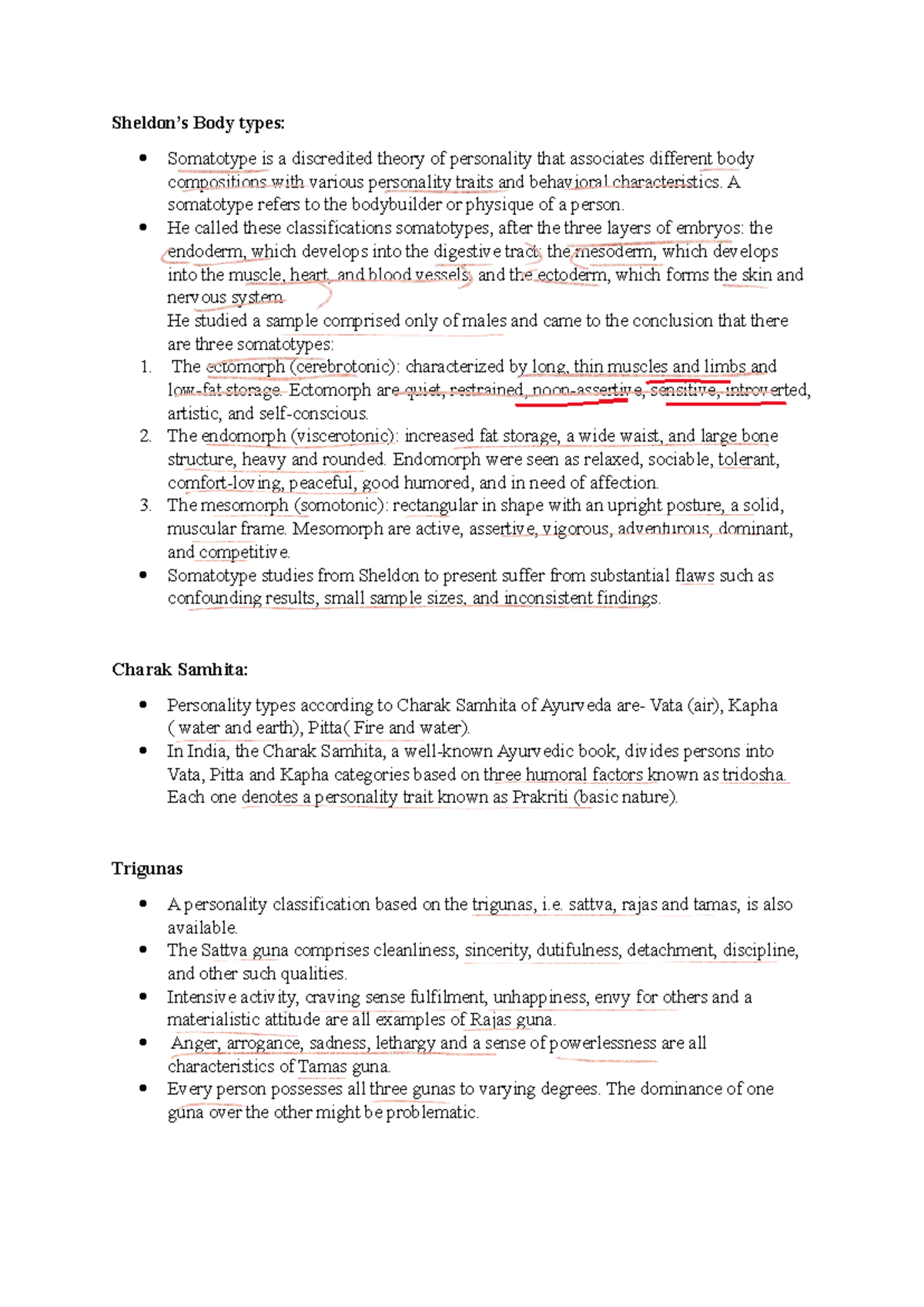 Dev Psy Unit1 notes - Sheldon’s Body types: Somatotype is a discredited ...