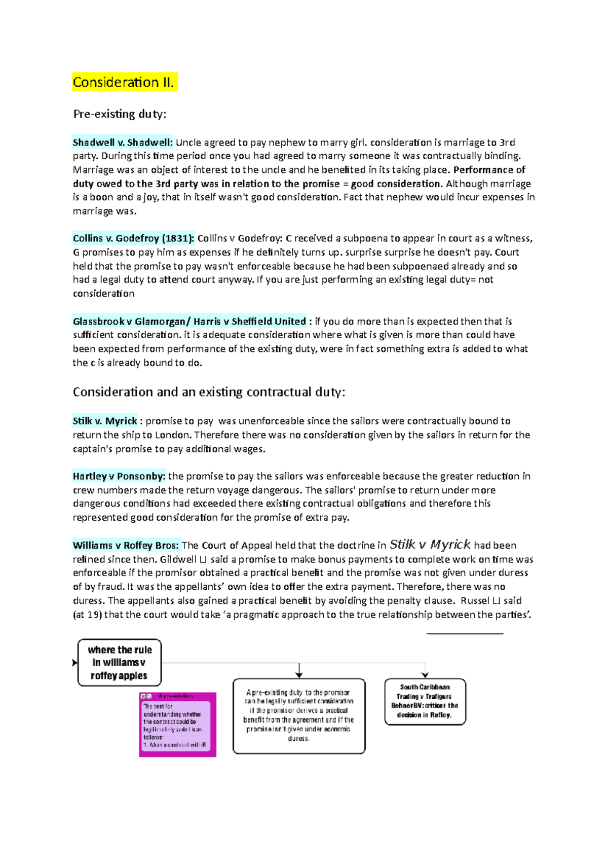 Contract law 5 - Second lecture on consideration - Consideration II. Pre-existing duty: Shadwell ...