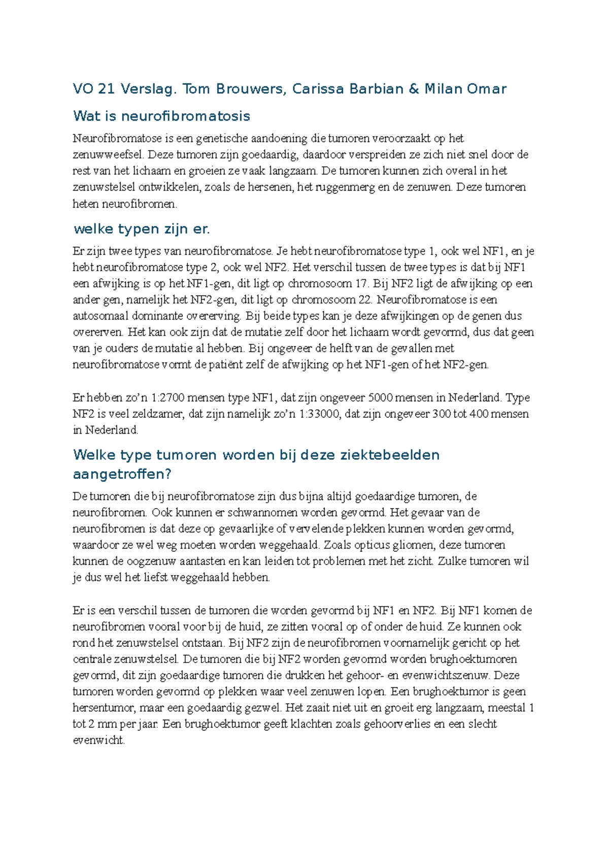 VO 21 Final Verlag - Verslag VO 21 - VO 21 Verslag. Tom Brouwers ...