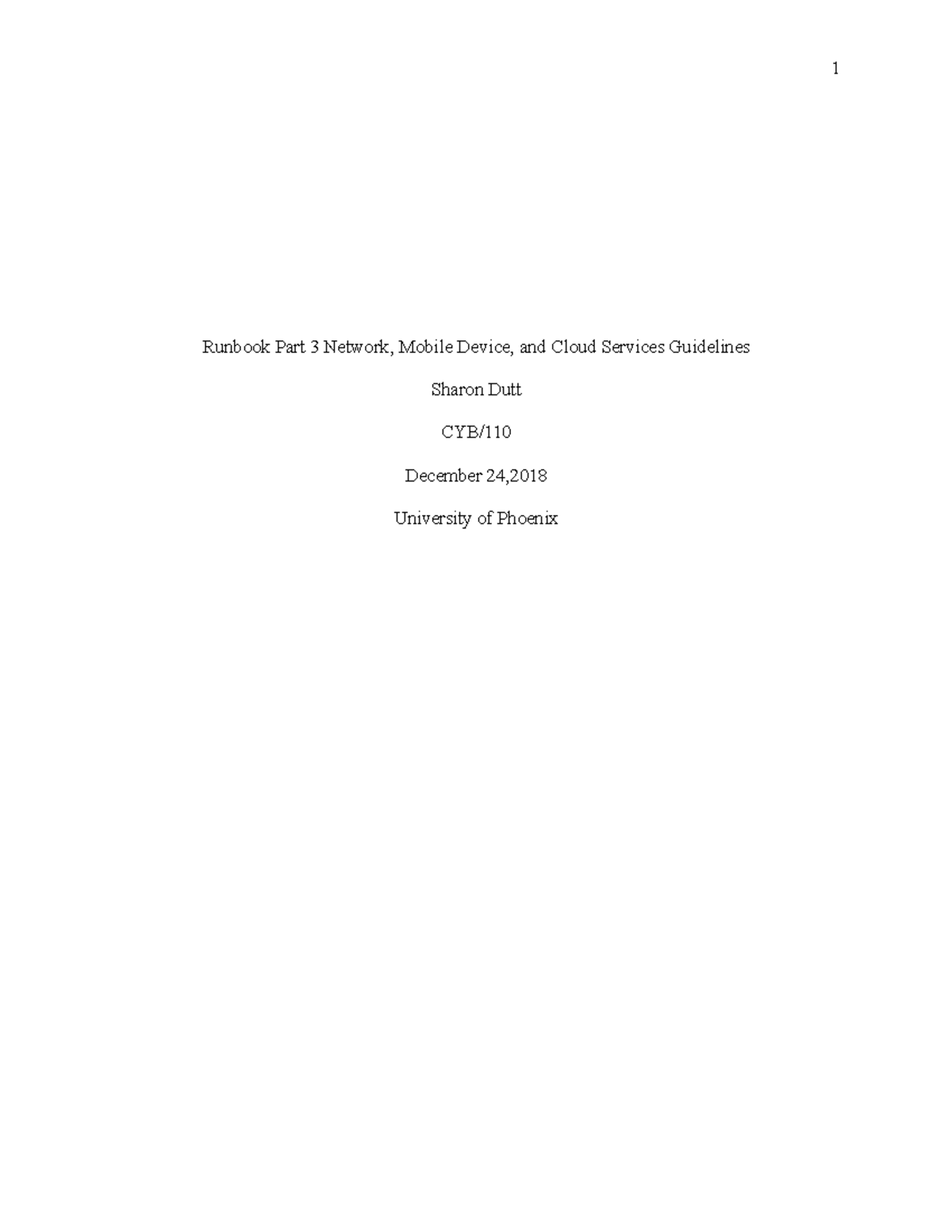 Runbook Part 3 Network, Mobile Device, and Cloud Services Guidelines ...