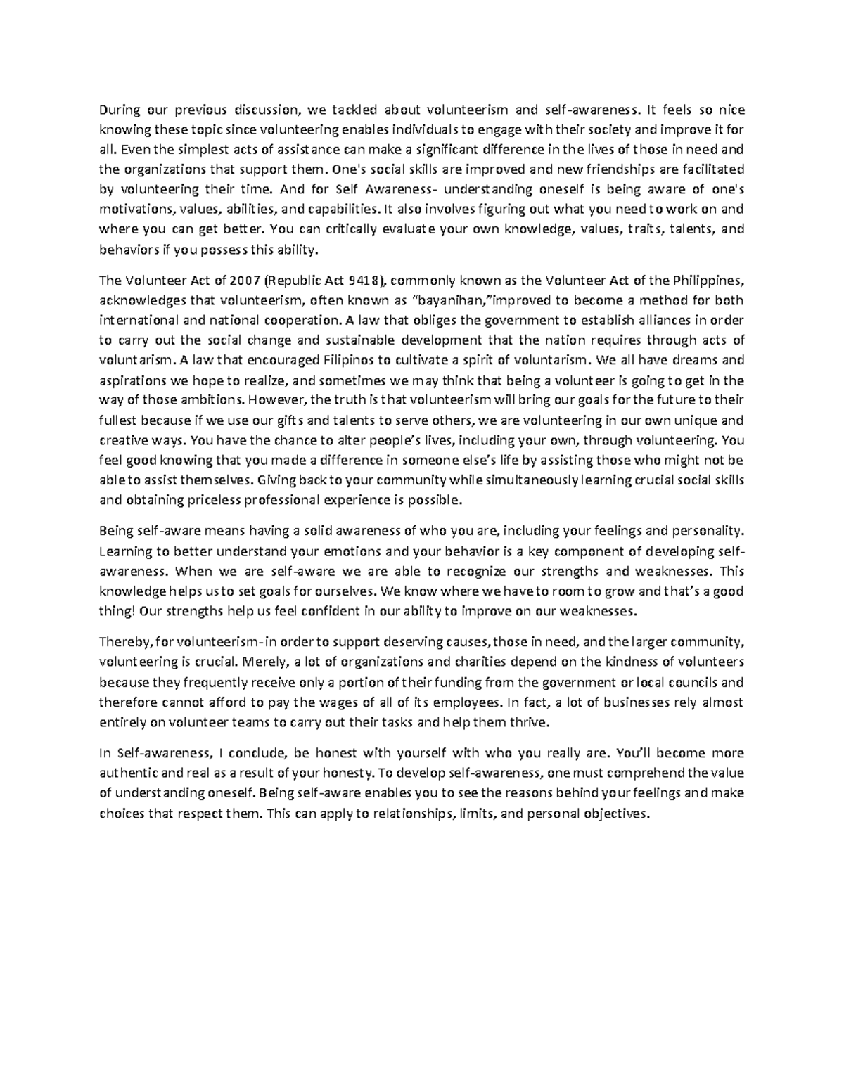 Reflection paper 3 - During our previous discussion, we tackled about ...