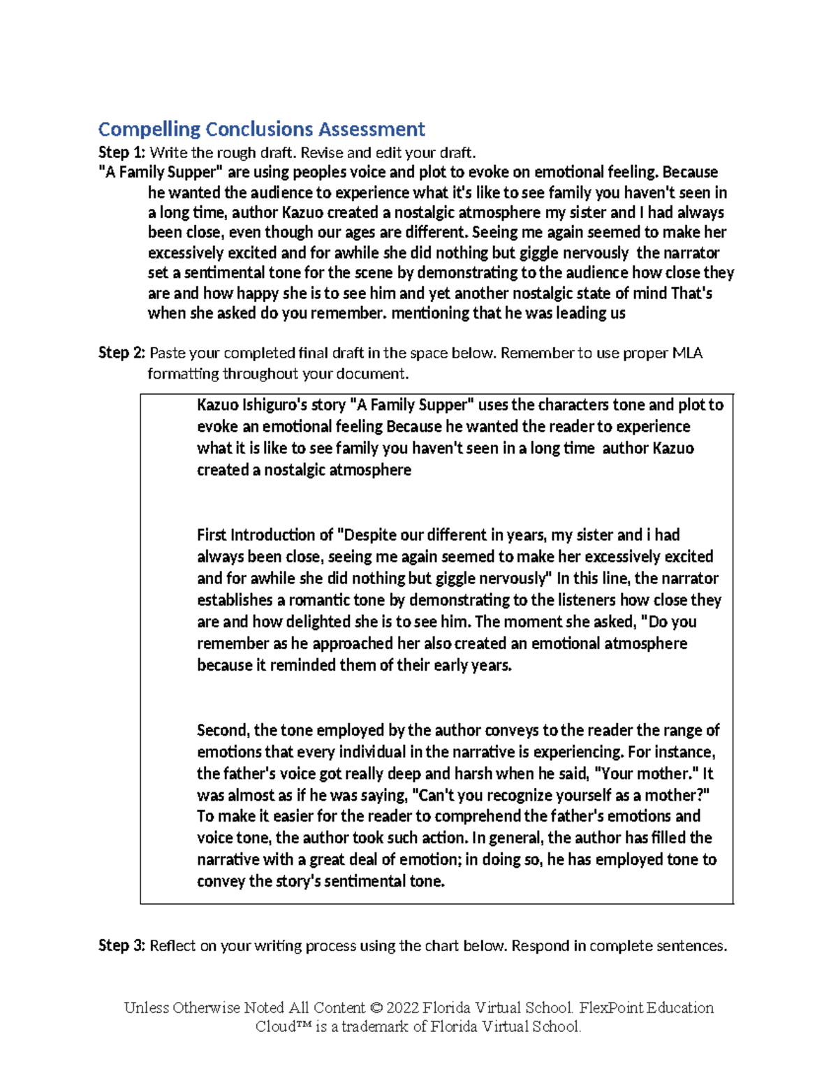 Compelling conclusions assess rubric - Compelling Conclusions ...