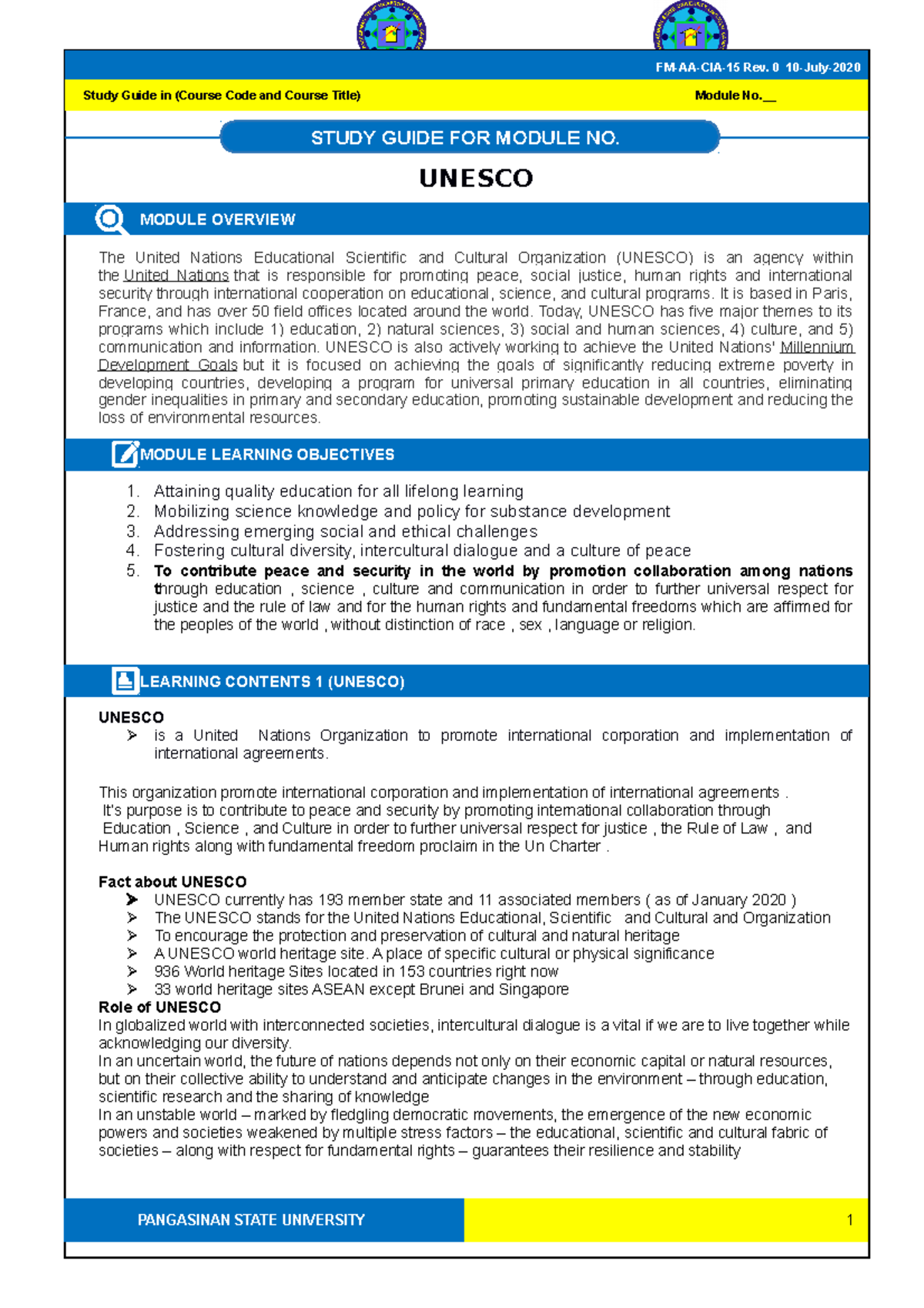 Profed 101 Bsedsci 1A Writtenreport Villalba, Ayejaye - UNESCO MODULE ...