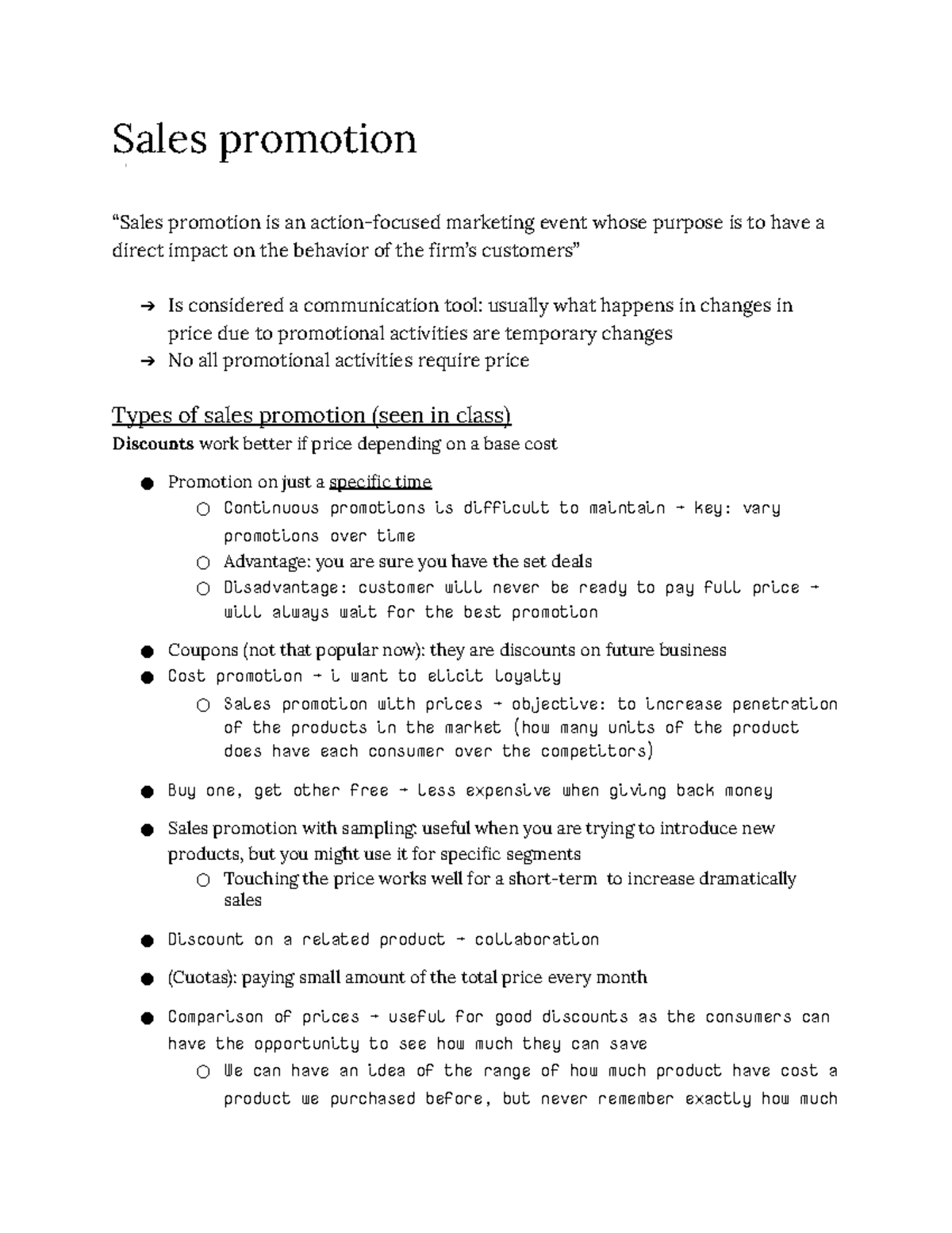 Sales promotion - Riassunto Marketing - Sales promotion “Sales ...