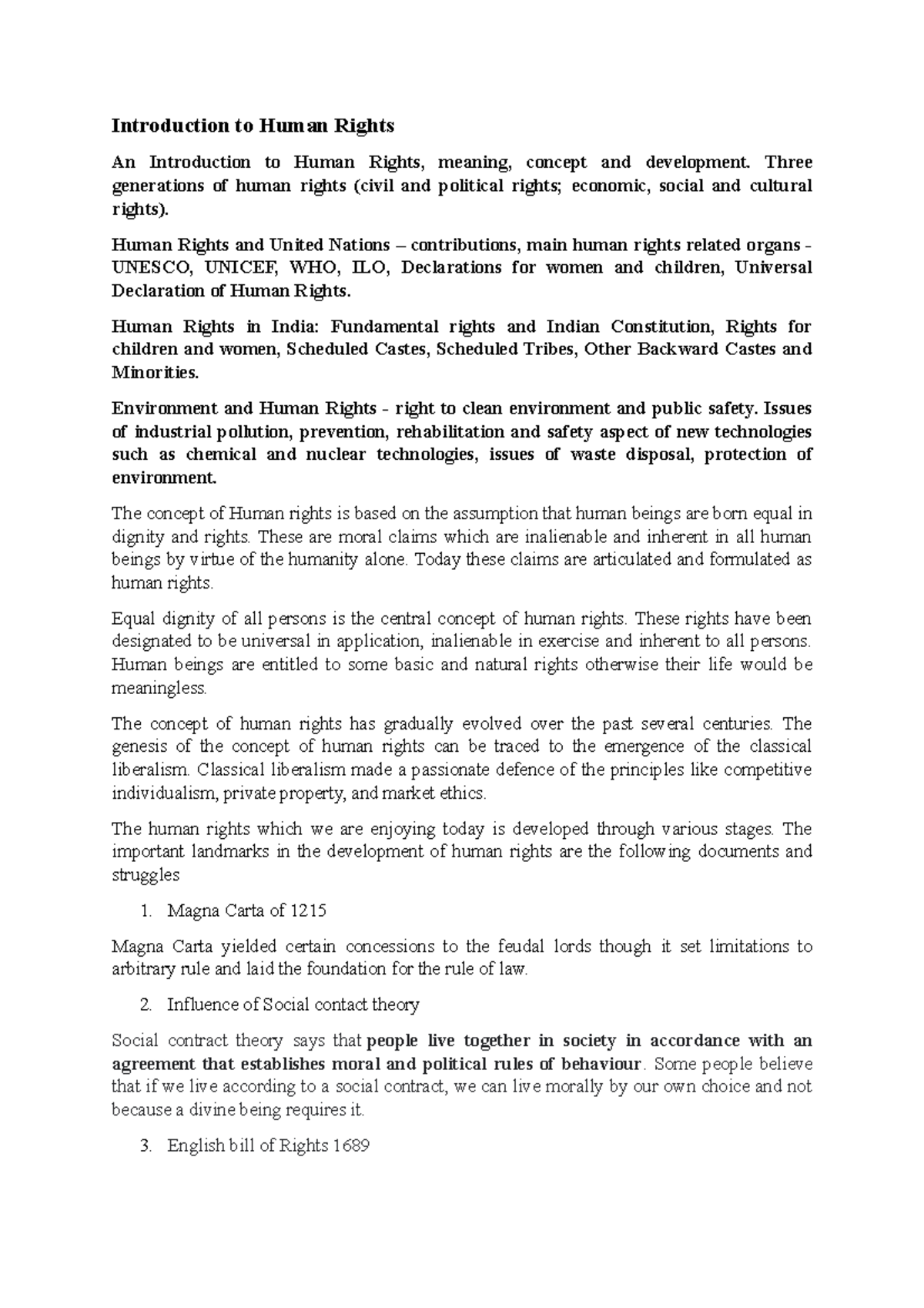 Human rights - Introduction to Human Rights An Introduction to Human ...