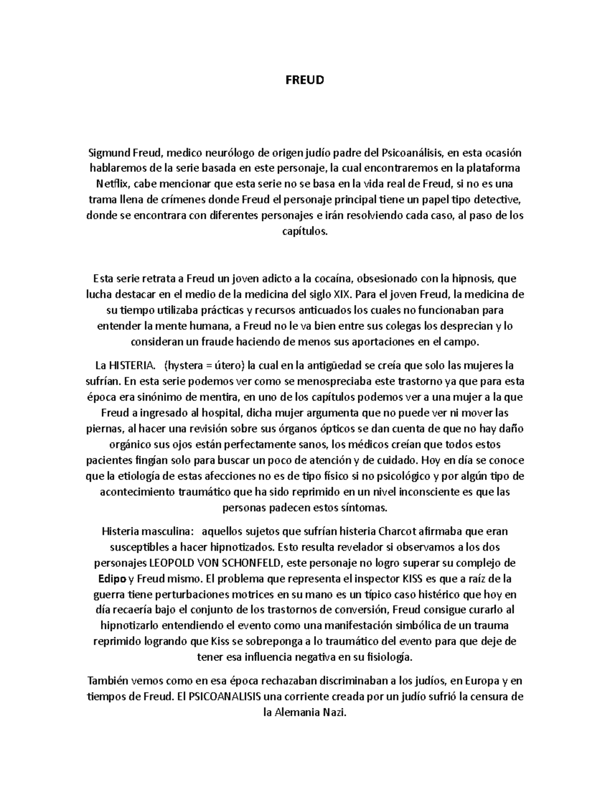 Freud - es una apunte de clase - FREUD Sigmund Freud, medico neurólogo ...