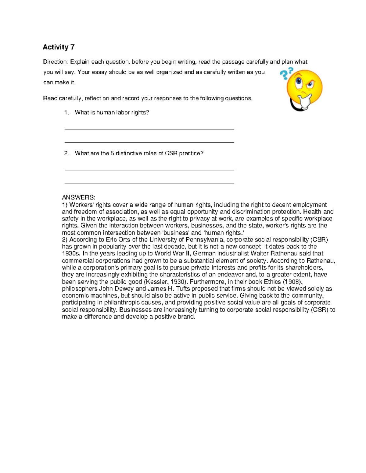 Activity 7GG - Coursework for Good Governance subject under the ...