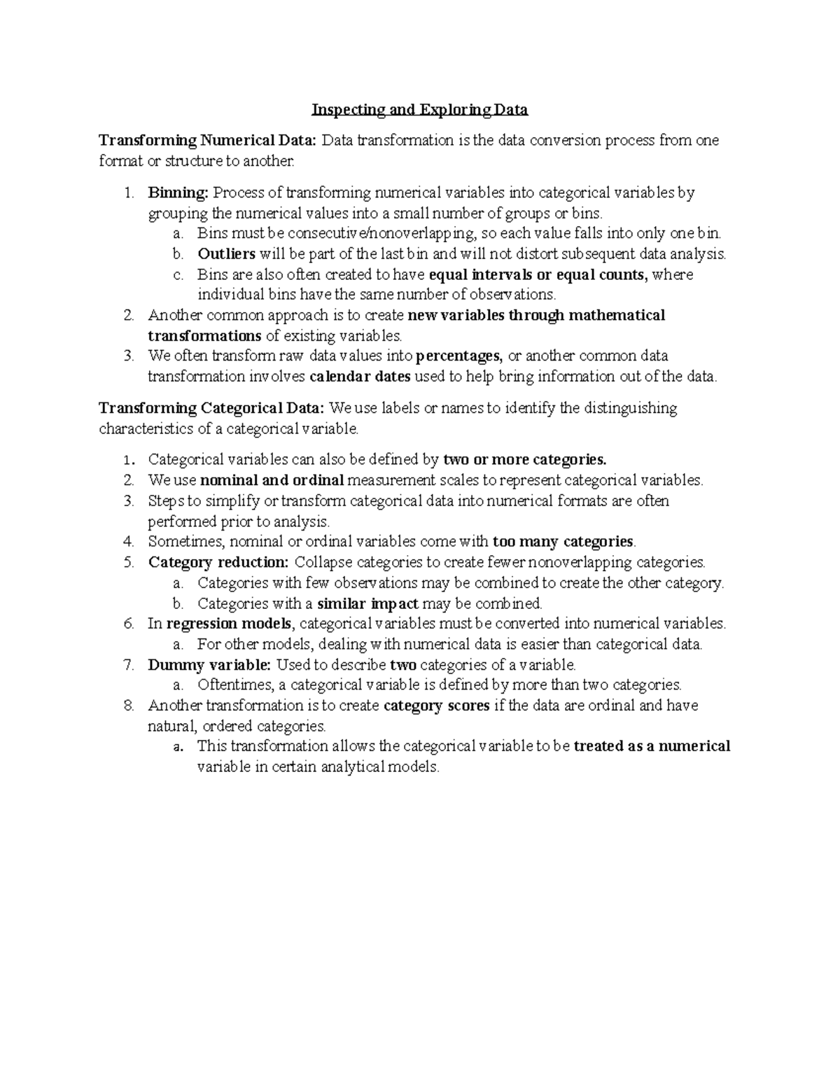Unit 3 - Instructor: Merrill Liechty - Inspecting and Exploring Data Transforming Numerical Data ...