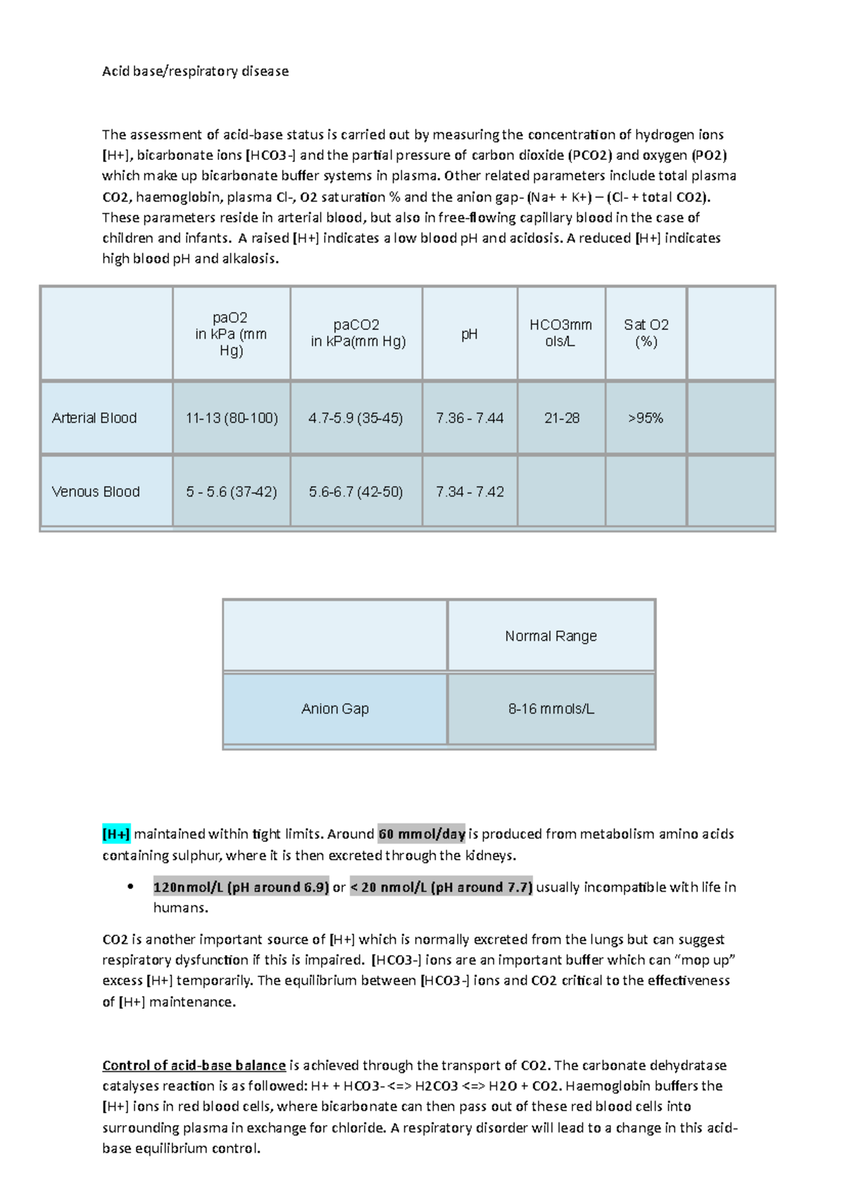 Acid base disorders respiratory disease - Acid base/respiratory disease ...