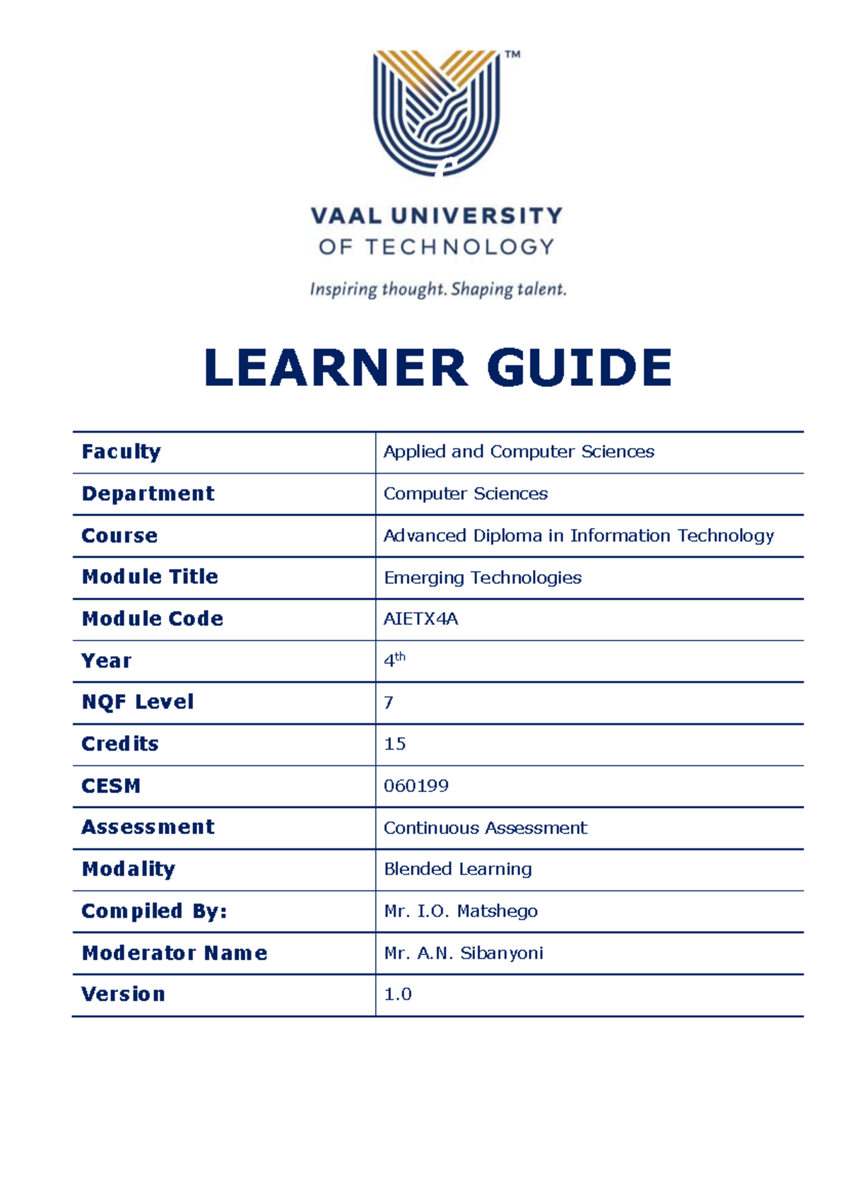 Emerging Technologies Leaner Guide 2024 (2)(1) - Learner Guide LEARNER ...