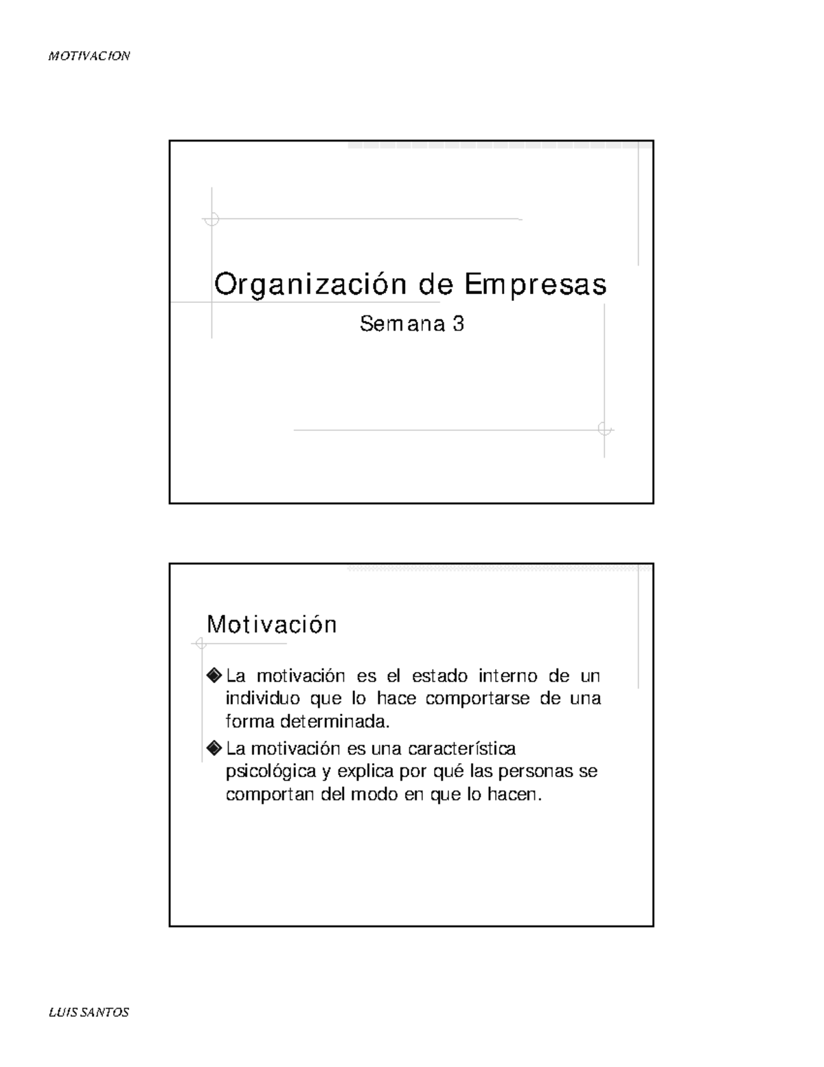 Pdf repaso orga final - pdf - Or gan ización de Em pr esas Sem ana 3 Mot ivaci ón La motivación ...