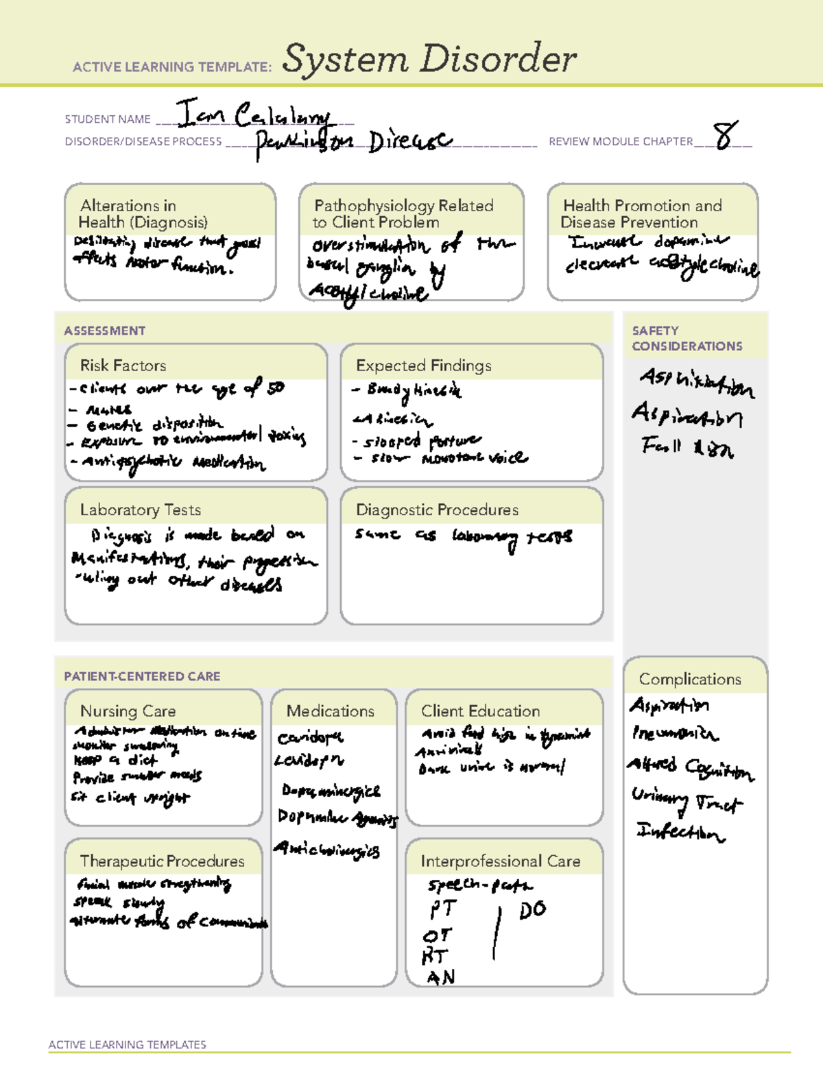 System Disorder blank 2 - ACTIVE LEARNING TEMPLATES System Disorder ...