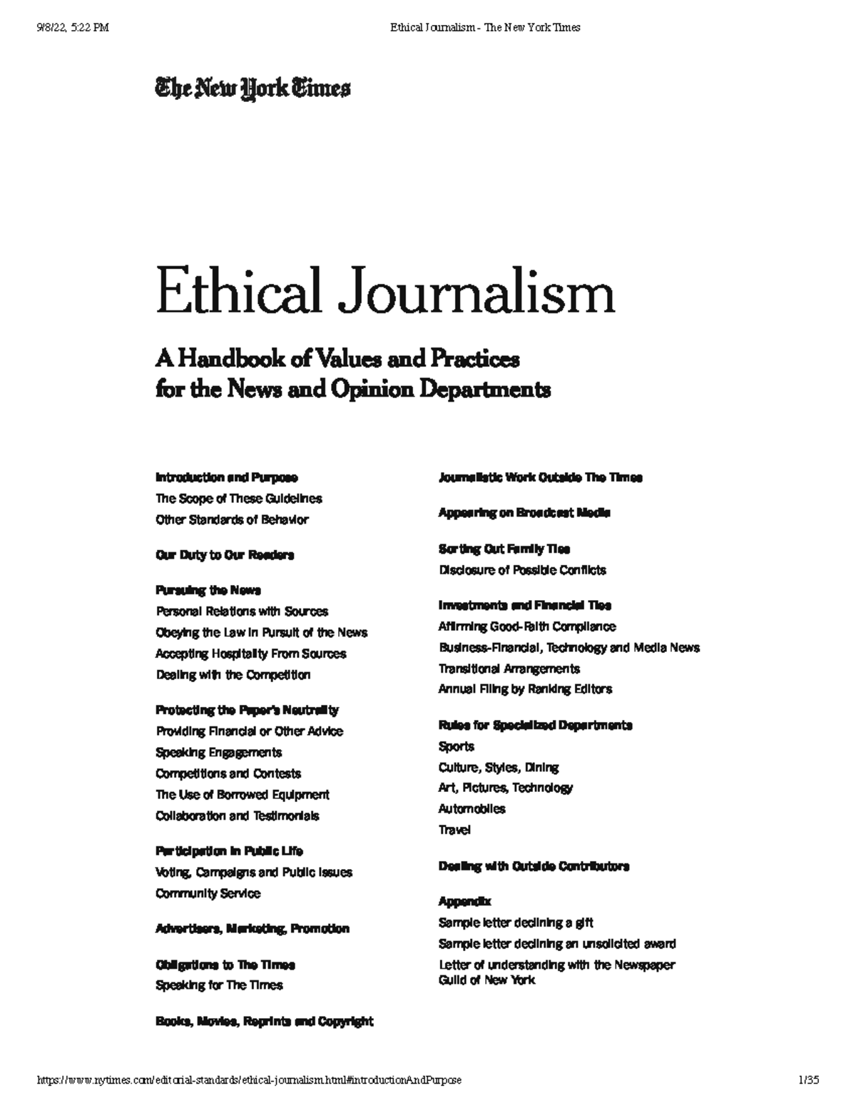 Ethical Journalism - The New York Times - Ethical Journalism A Handbook ...