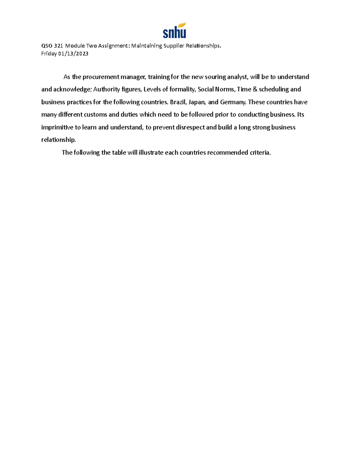 QSO 321 Maintaining Supplier Relationships^L - QSO 321 Module Two ...