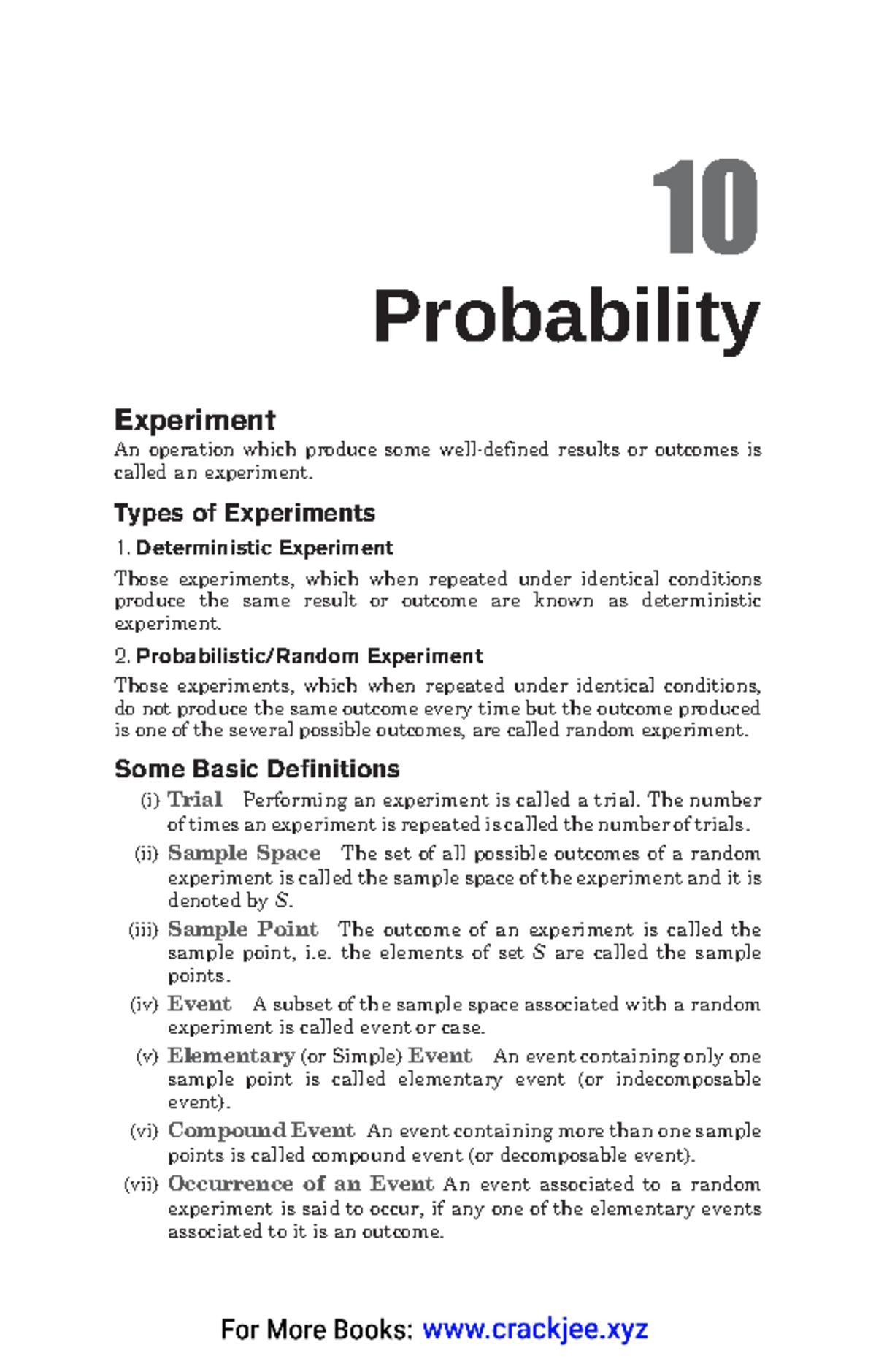 Mathematics notes-16 - 10 Probability Experiment An operation which ...