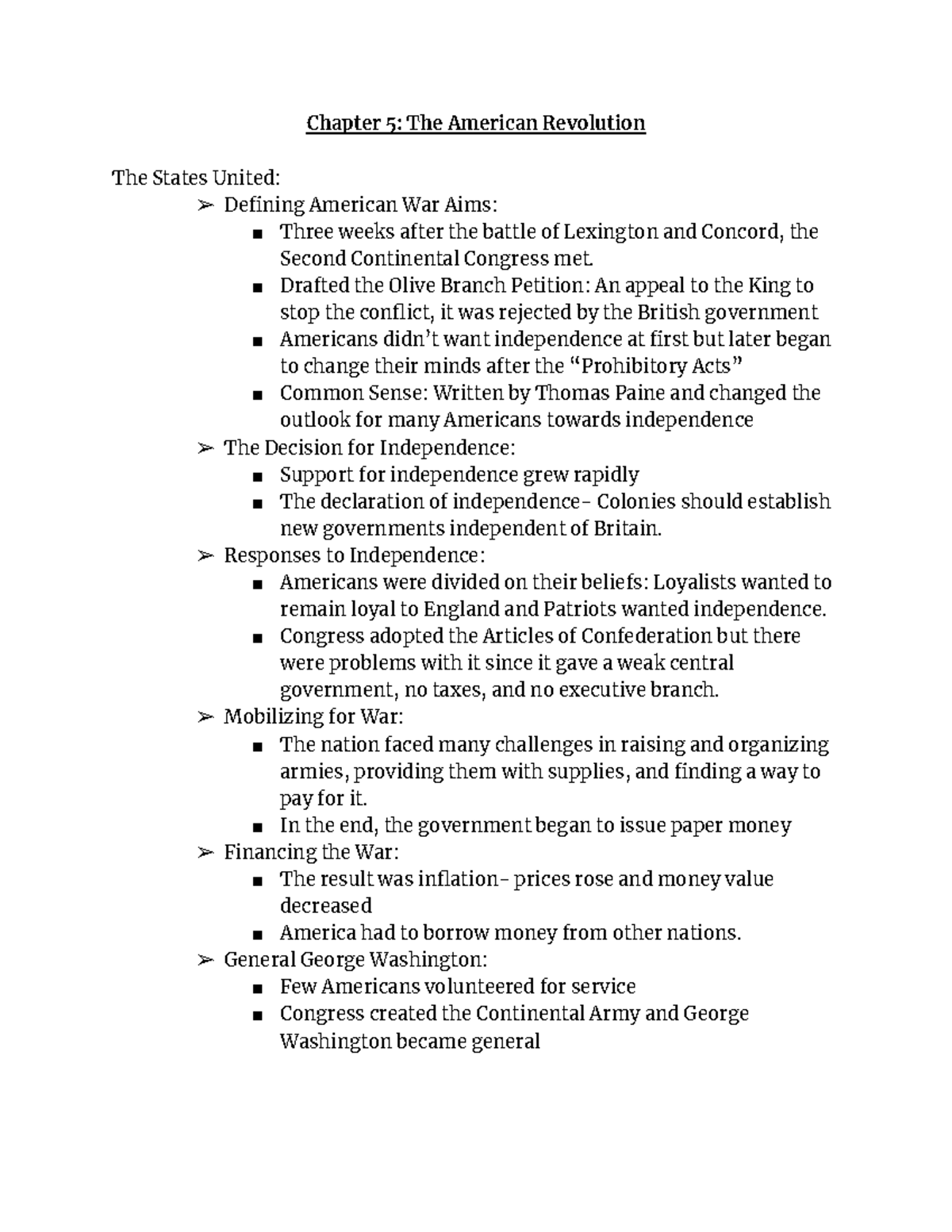 Chapter 5 outline - The American revolution notes - Deprecated API ...