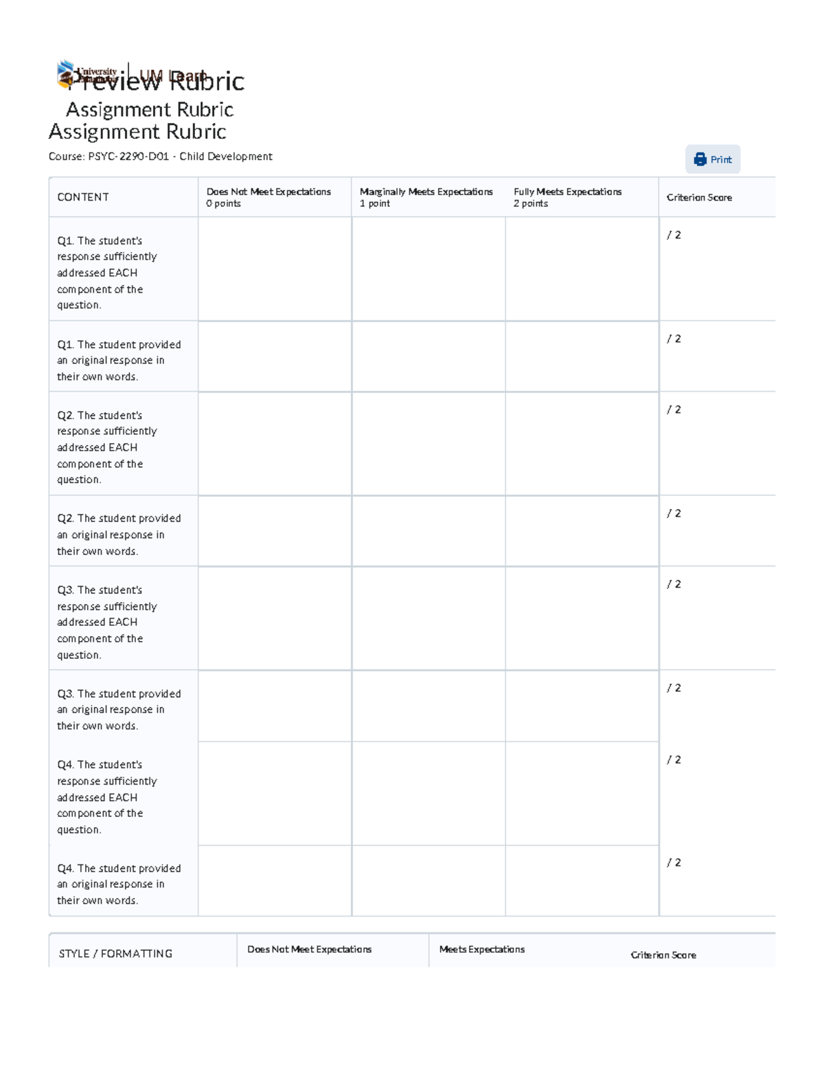Assignment 1 - PSYC-2290-D01 - Child Development-1 - industrial chemisty - KU - Studocu