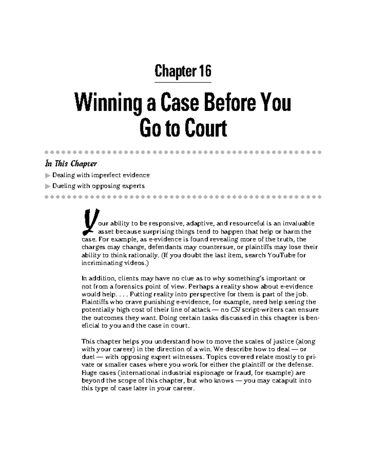 Computer Forensics Winning A Case - Chapter 16 Winning a Case Before ...