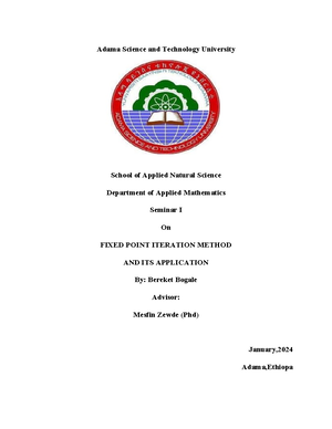 Applied Worksheet Jimma - Applied mathematics I - Studocu
