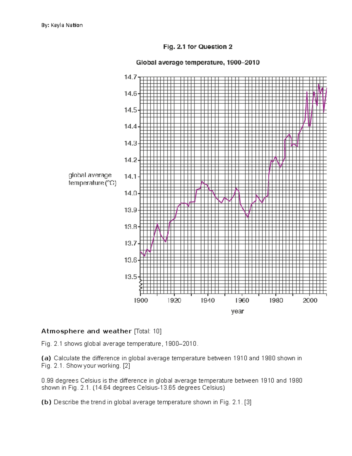 0-AICE Sample Atmosphere and Weather Questions - By: Kayla Nation ...