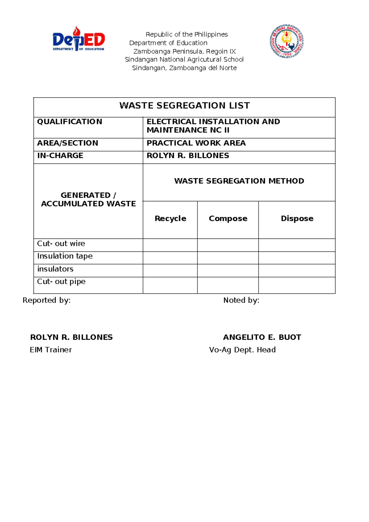 5. Waste segregation - NOTES - Republic of the Philippines Department ...