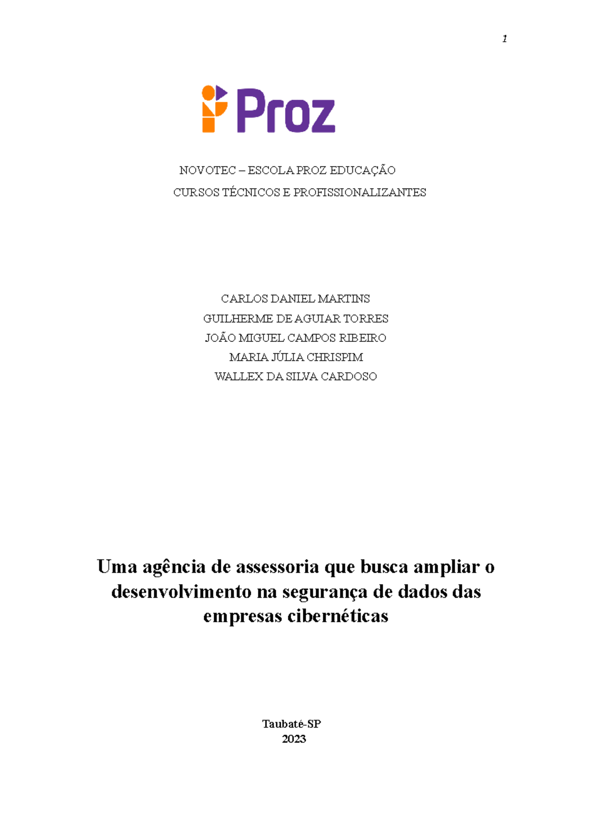 TCC-1 - tcc informática para internet - NOVOTEC – ESCOLA PROZ EDUCAÇÃO ...