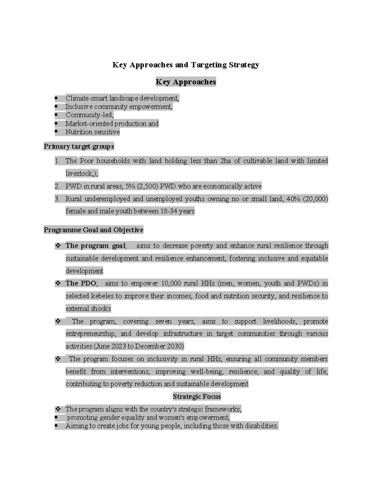 PACT Programme Points Needs to Included on Note Book - Key Approaches ...