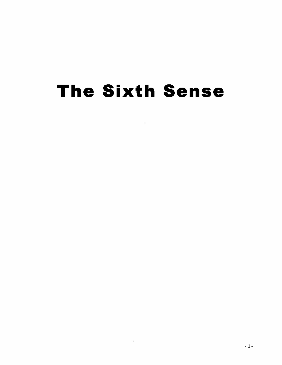The Sixth Sense Lesson Package - The Sixth Sense Who Is It ...